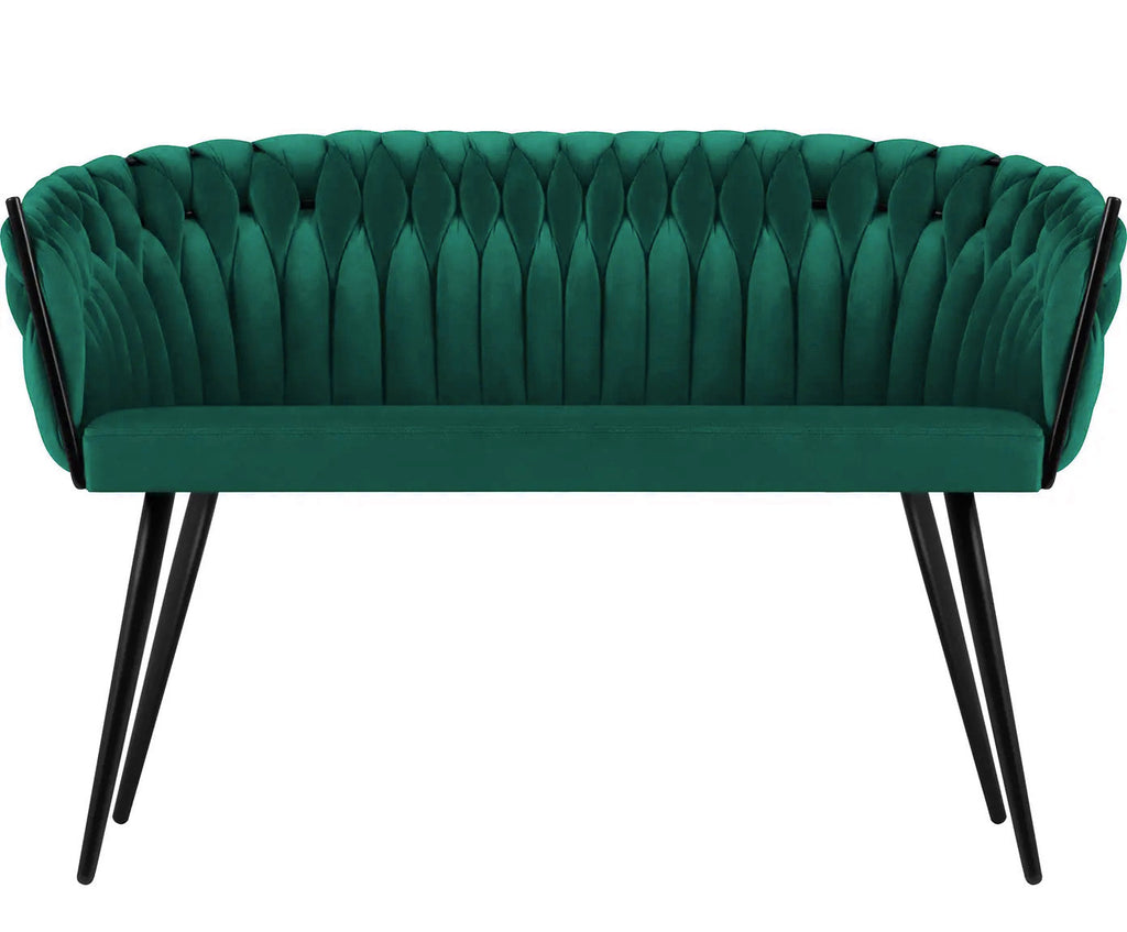 Green Velvet Dining Bench